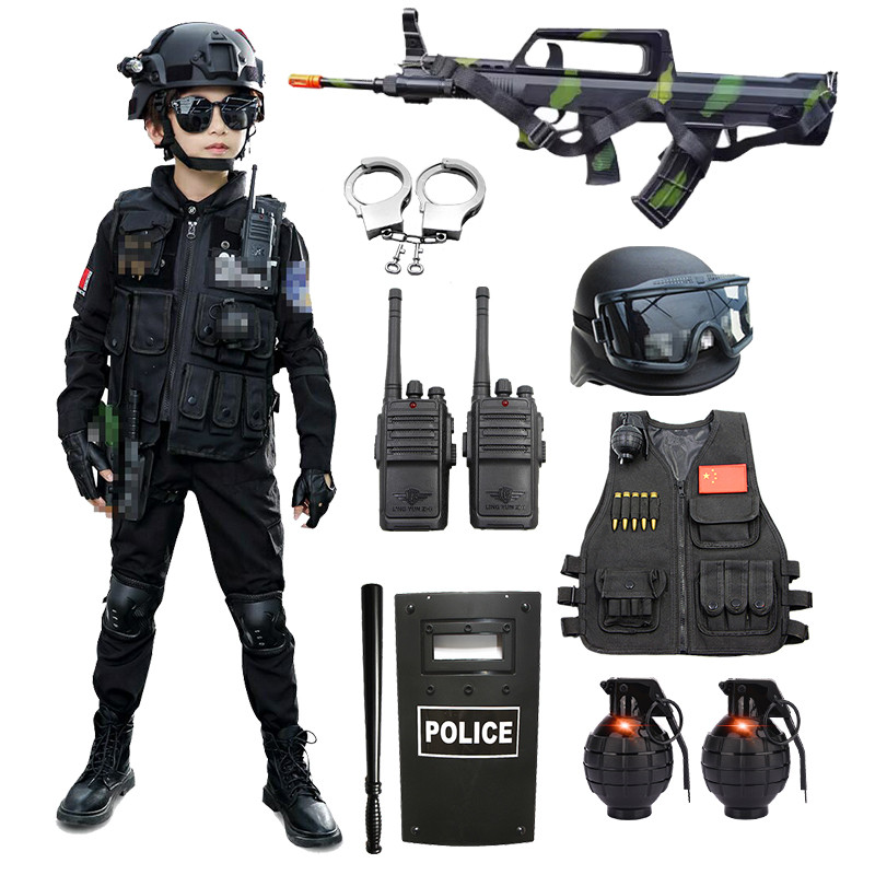 Pakaian Seragam Polis Kanak-kanak Pakaian Polis Khas CS Gear Set Penuh ...