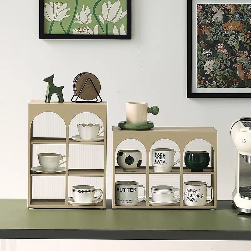 Multi-layered cup display stand, ironwork arch cup holder, milk tea ...