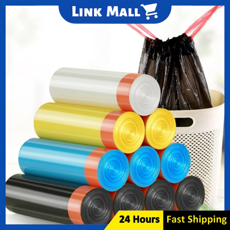 Portable Garbage Bag Rubbish Bag Drawstring Bag With Rope Easy Pull ...