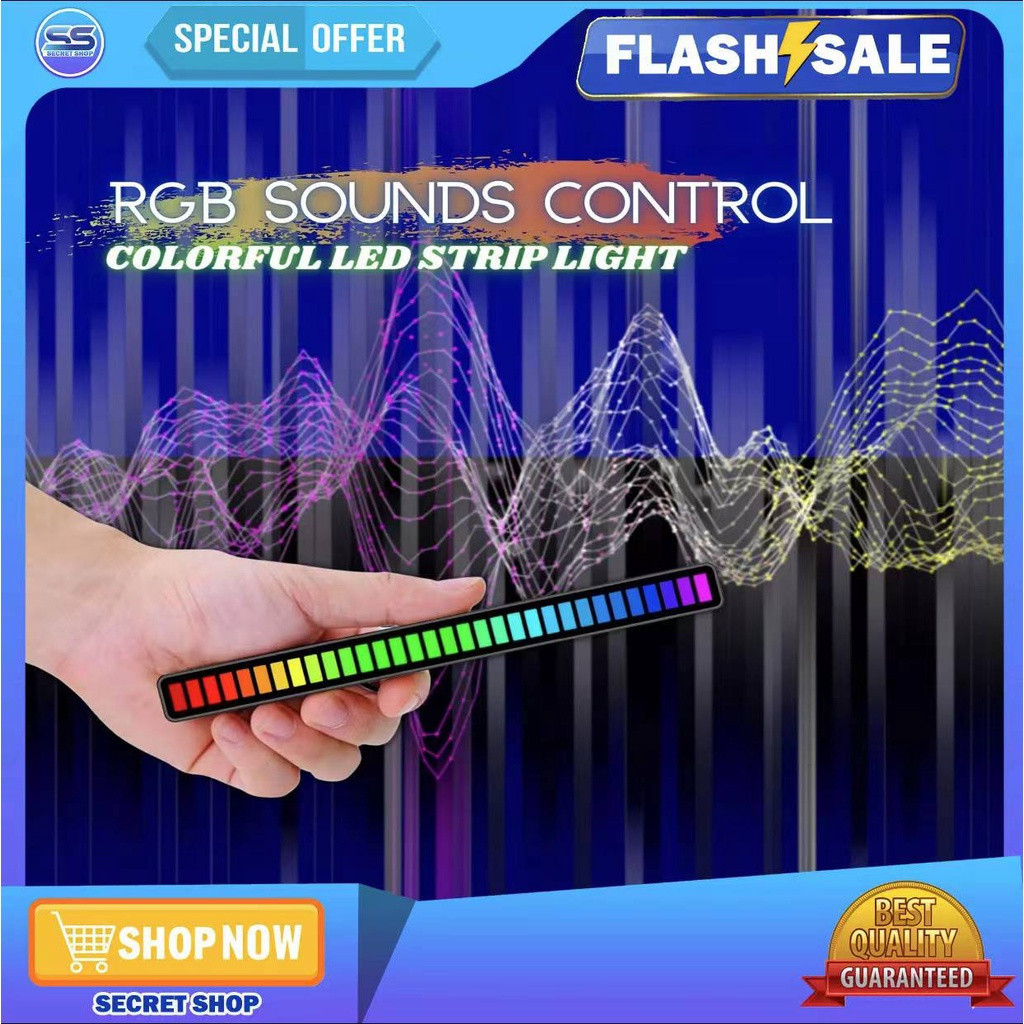 Sound Control Rhythm Light Bar with Rechargeable RGB LED Strip (1/2/3 ...