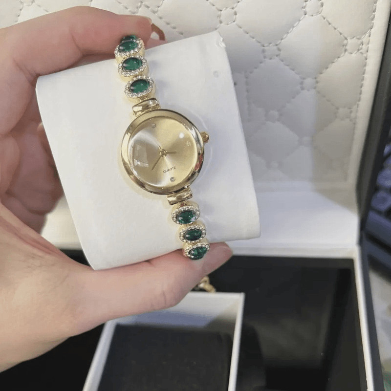 Luxury Small Dial Bracelet Watch Gold Dial Women's Quartz Watch YLXO ...