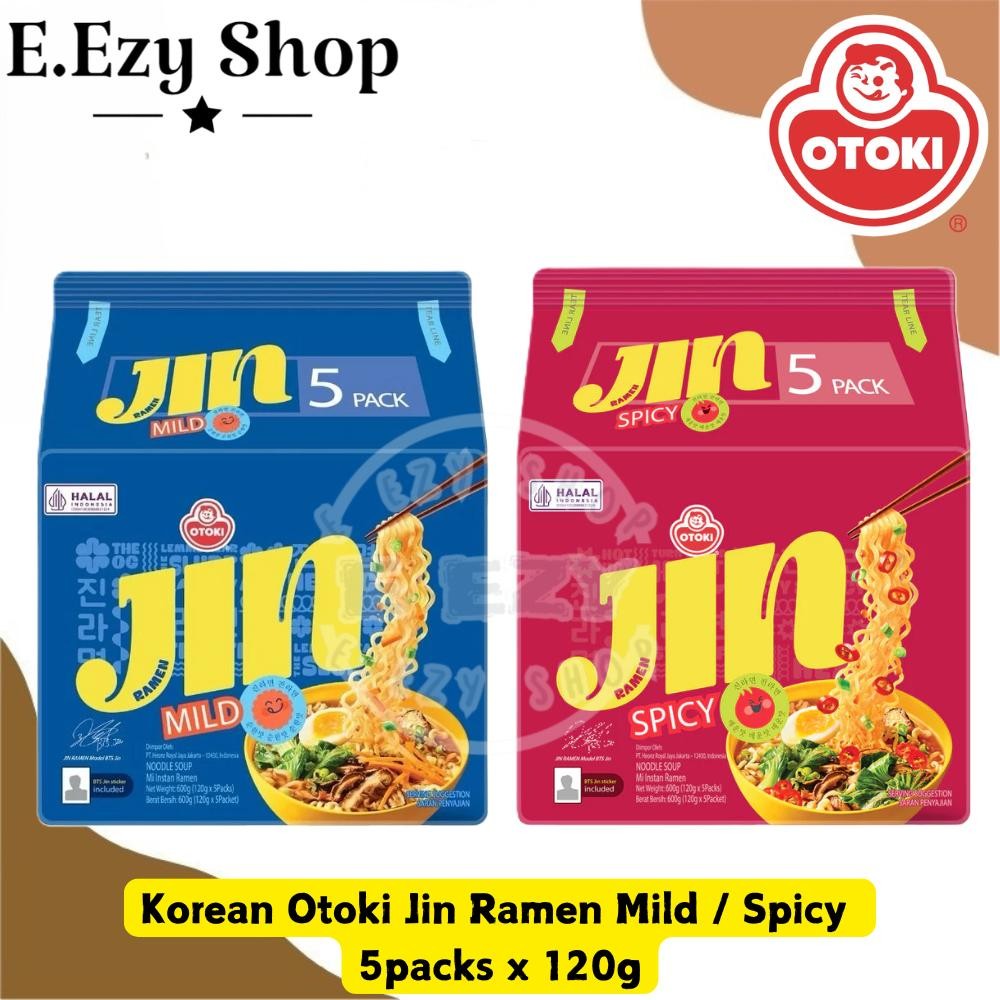 OTOKI (HALAL) Jin Ramen Spicy / Jin Ramen Mild Noodle Soup BIG PACK 5’s ...