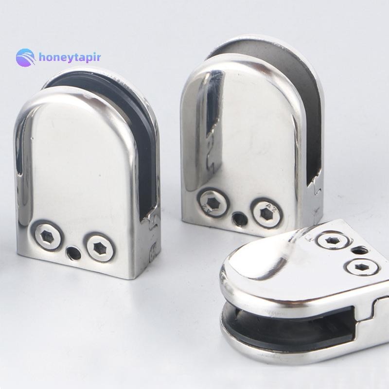 honeytapir 304 Stainless Steel Glass Clamp Bathroom Fish Mouth Clamp ...