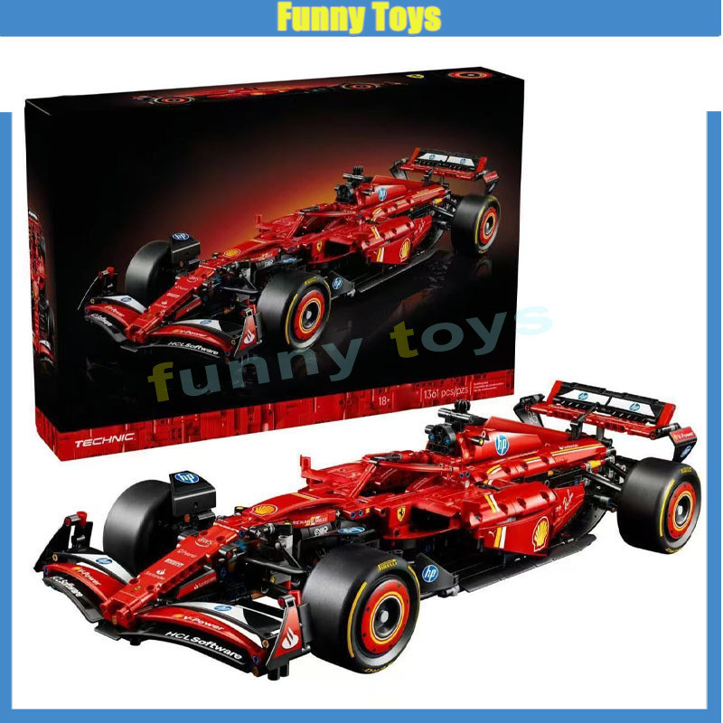 42207 SF-24 F1 Car Building Blocks Formula Racing Model Technic 2-speed ...