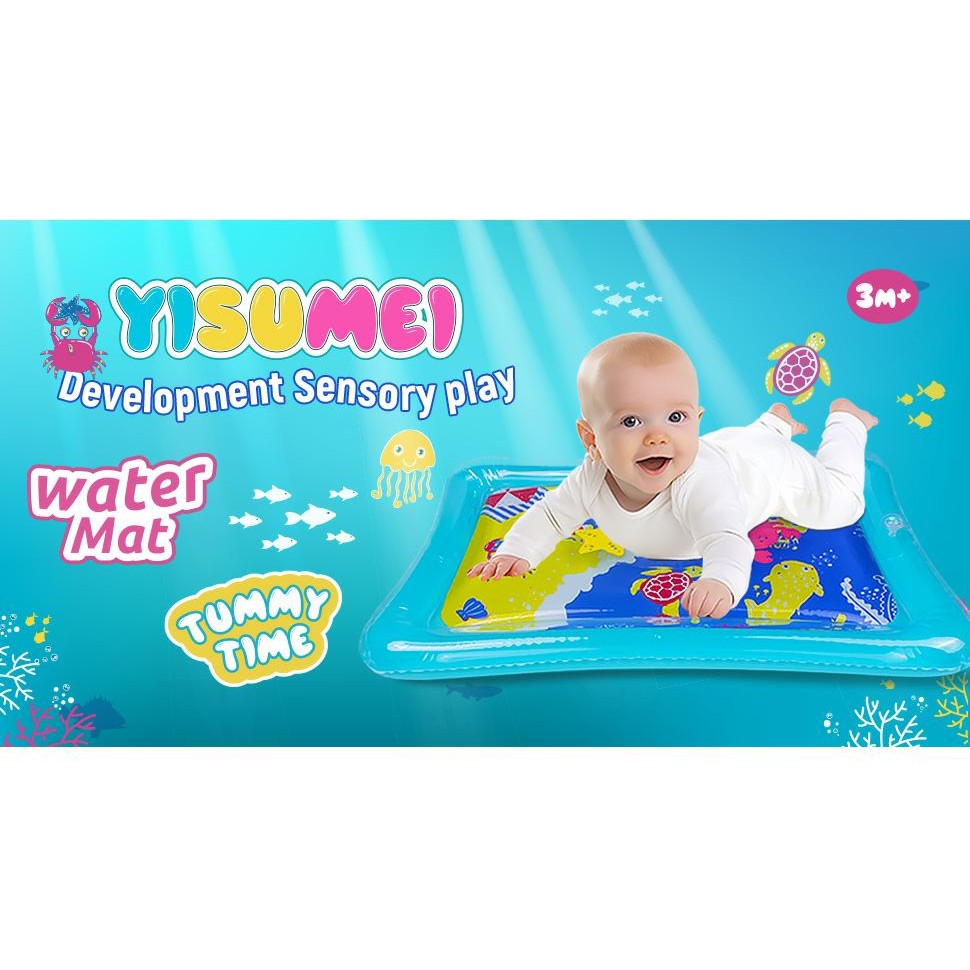 Tummy Time Water Mat, Inflatable Baby Playmat for Sensory Development ...