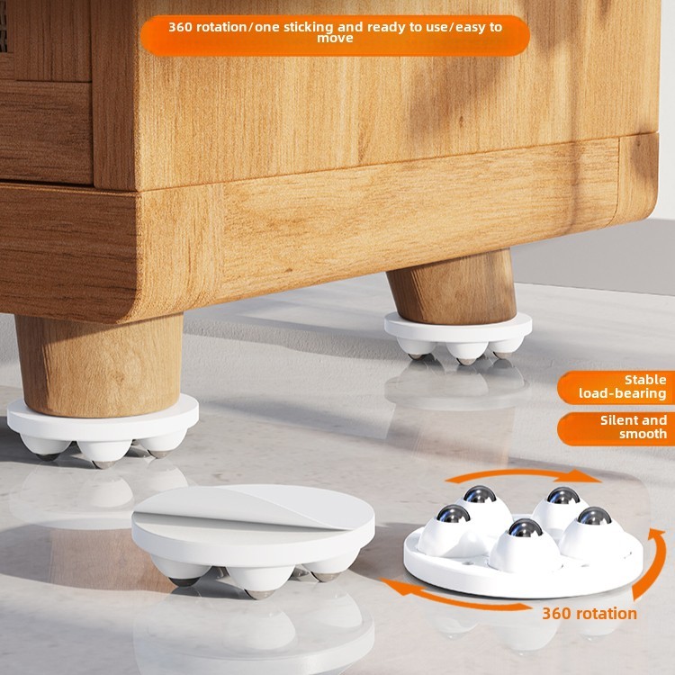 4PCS/SET Movable Pulley Type Load-bearing 100kg Chair Leg Furniture ...