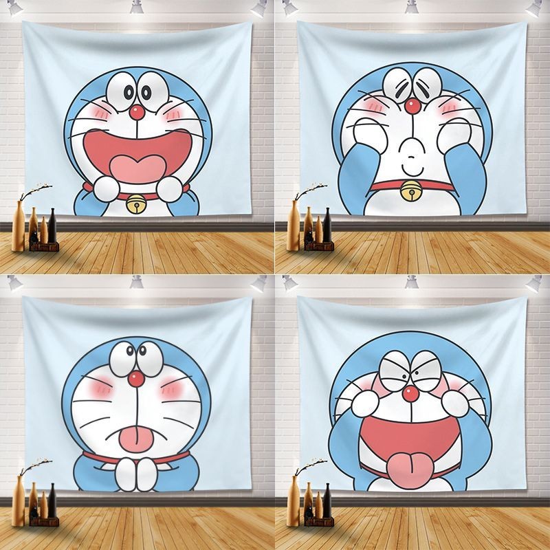 Doraemon Wall Decor Tapestry Bedroom Decoration Cartoon Backdrop ...