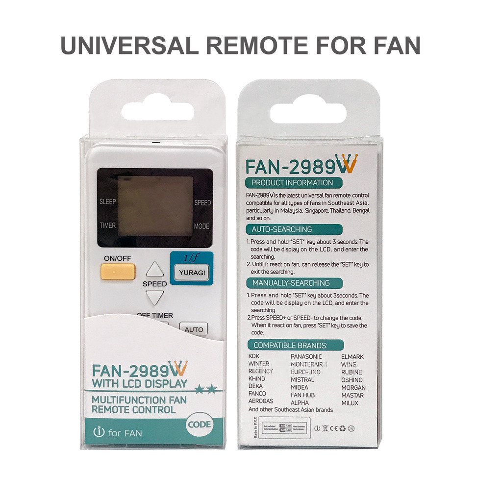 Universal fan Remote Control Suitable for Ceiling fan wall fan living ...