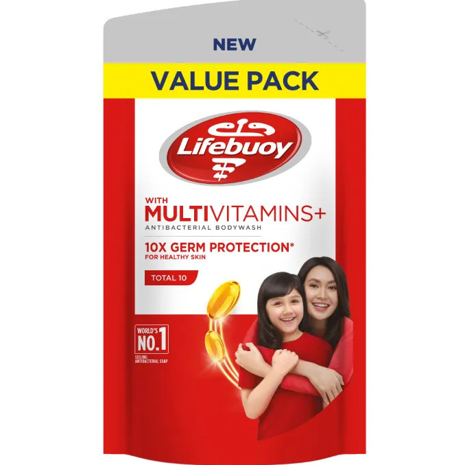 Lifebuoy Total 10 With Multivitamins + Antibacterial Body Wash Refill ...