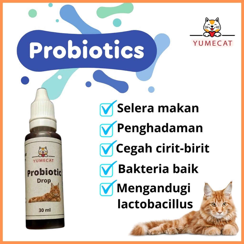 YUMECAT Probiotik kucing Pet Probiotic Cat Probiotic Cat Supplement Pet ...