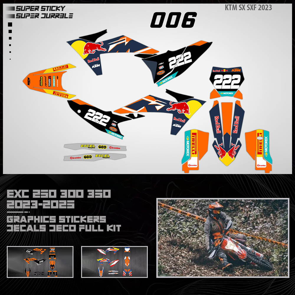 Graphics Stickers Decals Deco Full Kit For KTM EXC 250 300 350 2023 ...