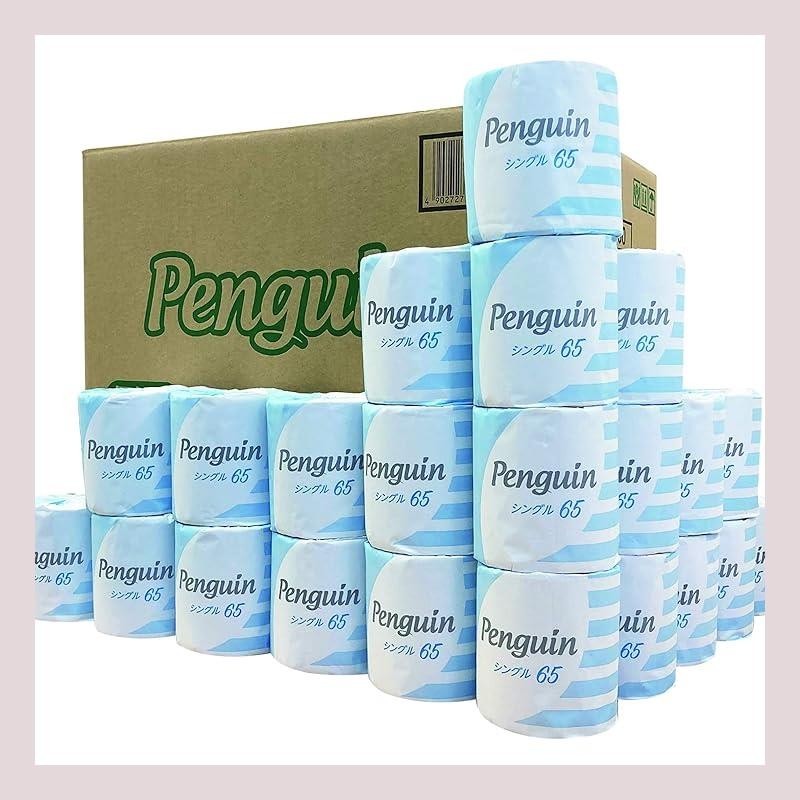 [Case sales] Marutomi Seishi Penguin Toilet Paper Individual Packaging 65m 1R Single 60 Pieces ...