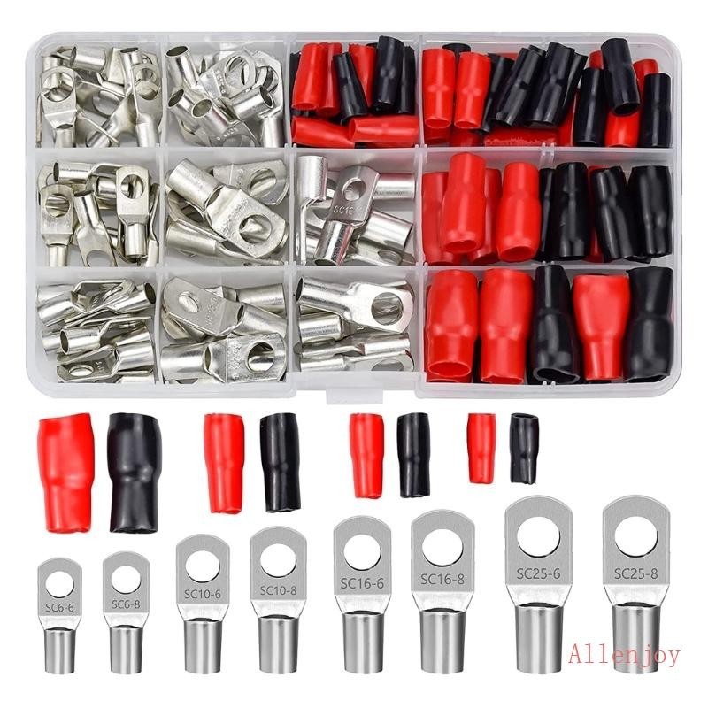 JOY 120pcs Tube Wire Connectors Set Cable Lugs Set with Case for Car ...