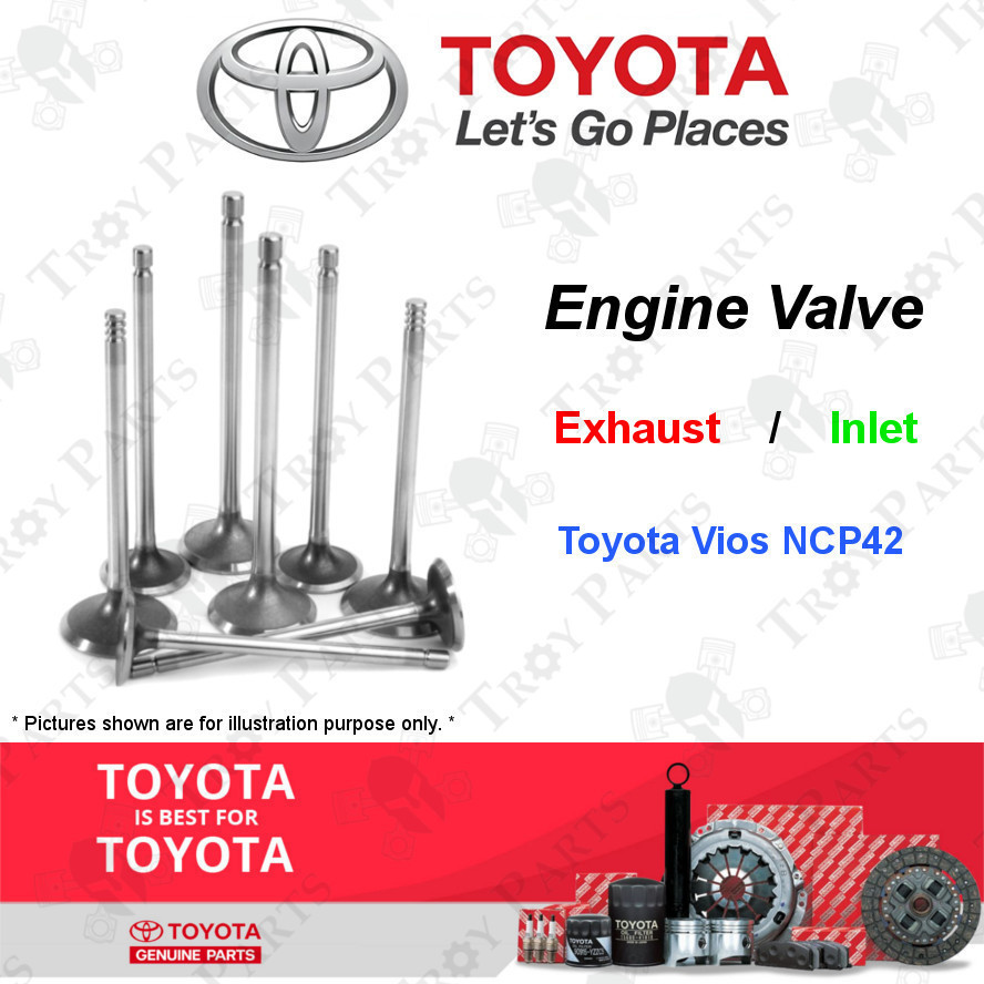 (4pc) Original Toyota Engine Valve Exhaust / Inlet Toyota Vios NCP42 ...