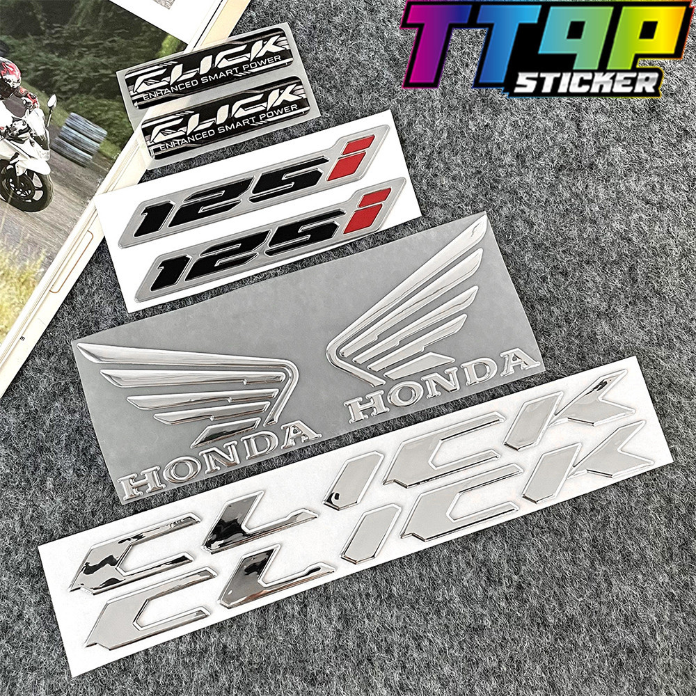 Honda Click 125i V3 150i Logo Emblem 8pcs/Set 3D Badge Decal Fuel Tank ...