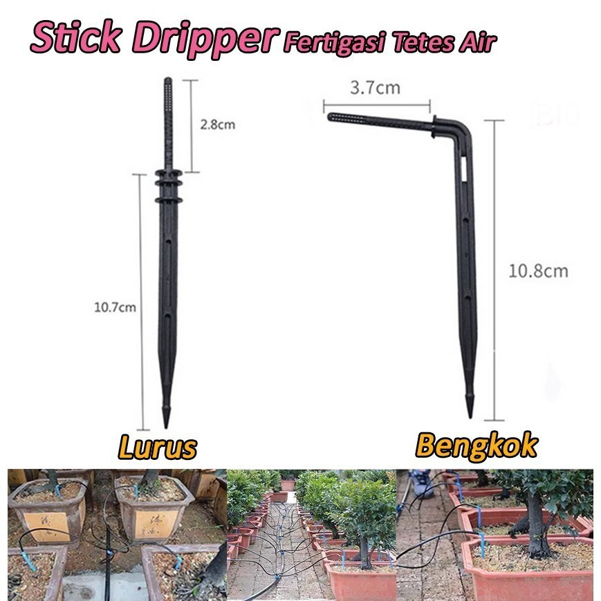 Straight Bent PE Drip Stick 3 x 5mm Hose Holder Hose Stick Dripper ...