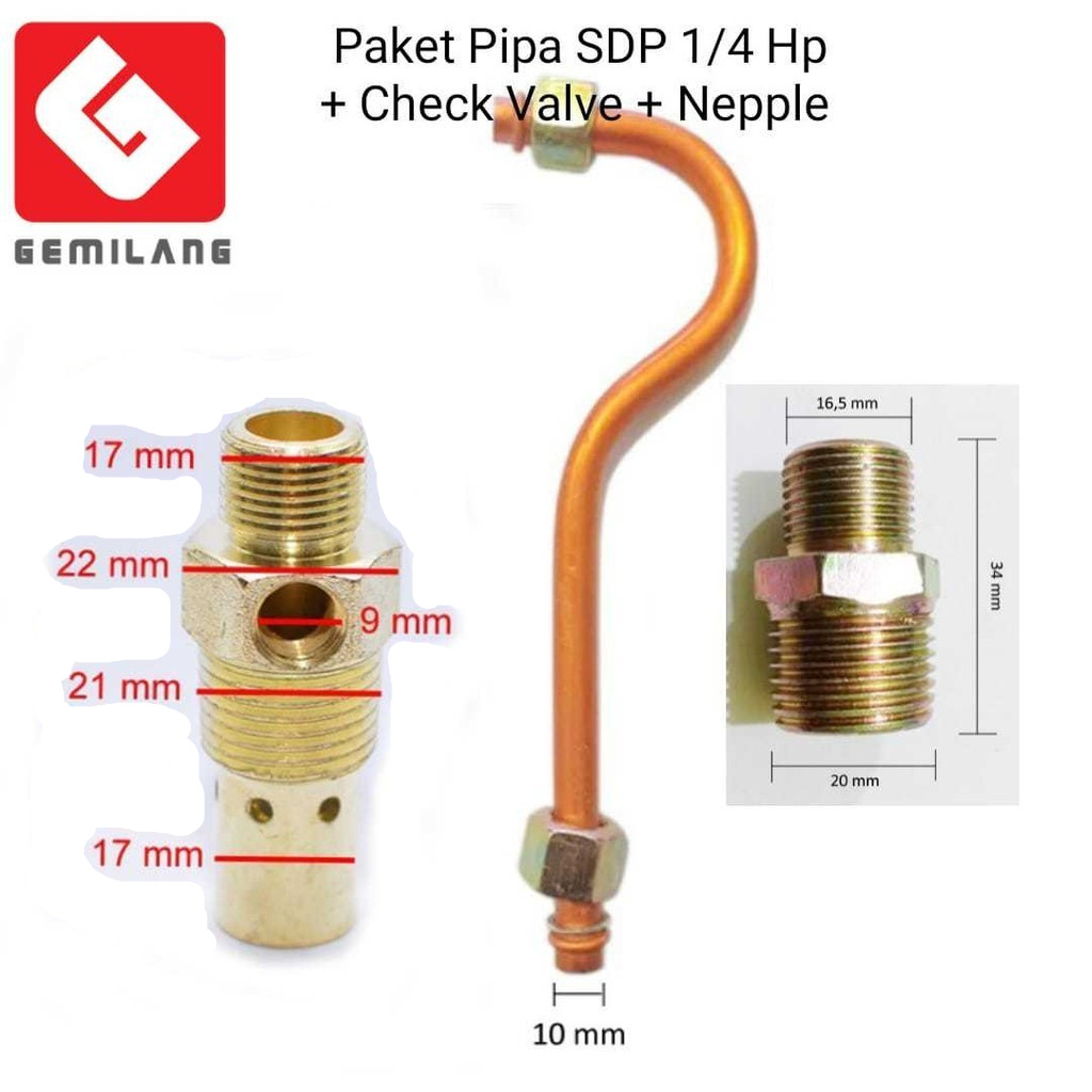Check Valve Package + 1/4 Hp SDP Compressor Pipe + Nepple | Shopee Malaysia