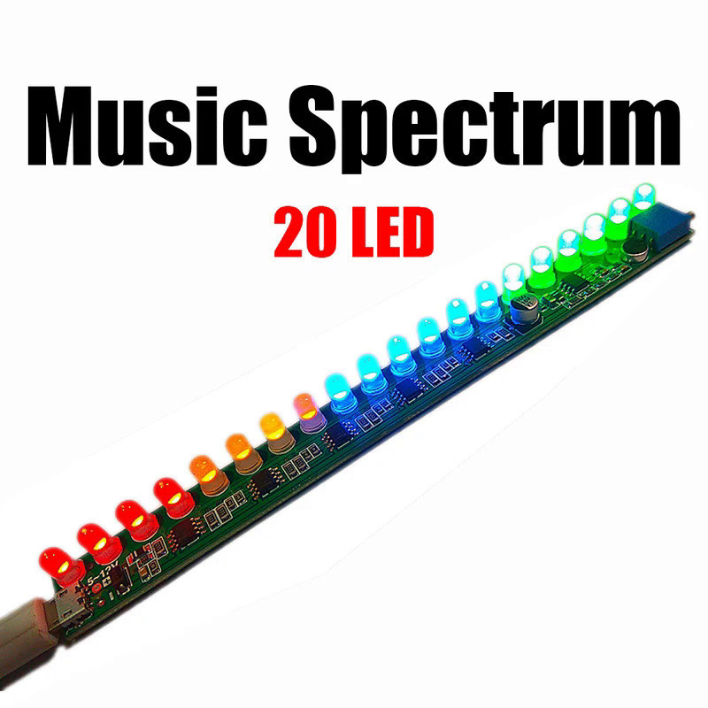 DC 5V-12V 20 LED Level Indicator Mono Voice Music Melody Audio ...
