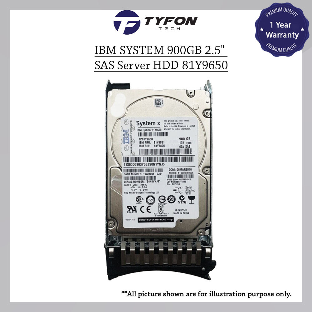IBM System X3650 M4 X3550 M3 900GB 2.5" SAS 6Gbps 10K Server Hard Disk ...