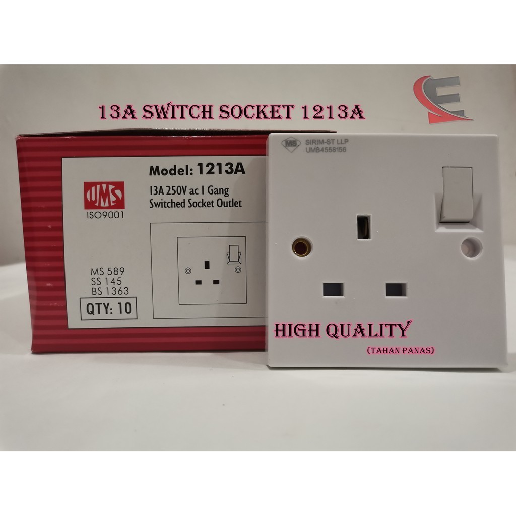 UMS 13A 1G 1213A SWITCH SOCKET Bakelite(TAHAN PANAS) | Shopee Malaysia