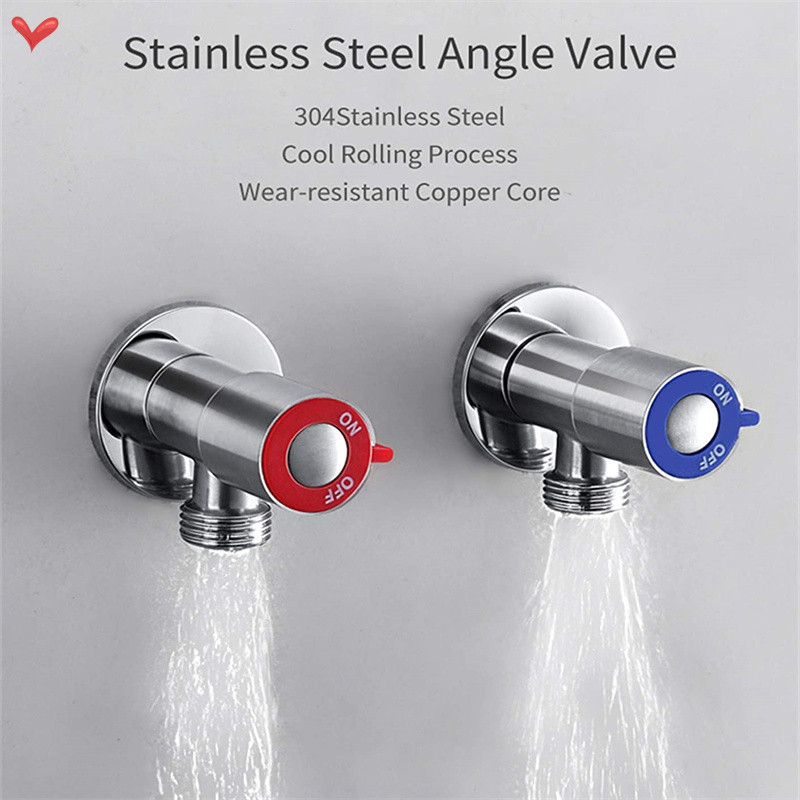 Water stop valve G1/2 Stainless steel thick leak-proof angle valve ...