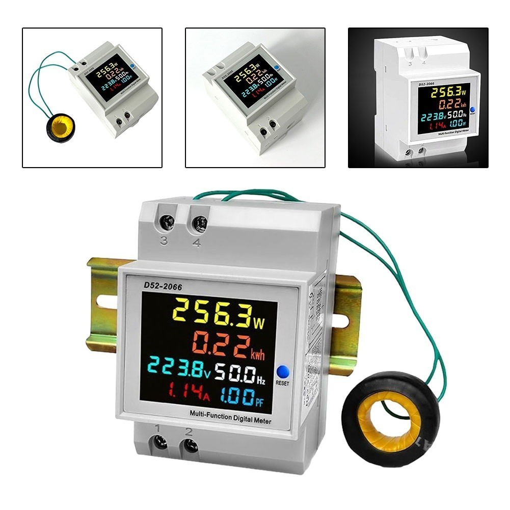 [2024529]Digital LCD Rail Voltmeter Current Power Meter Ampere Voltage ...