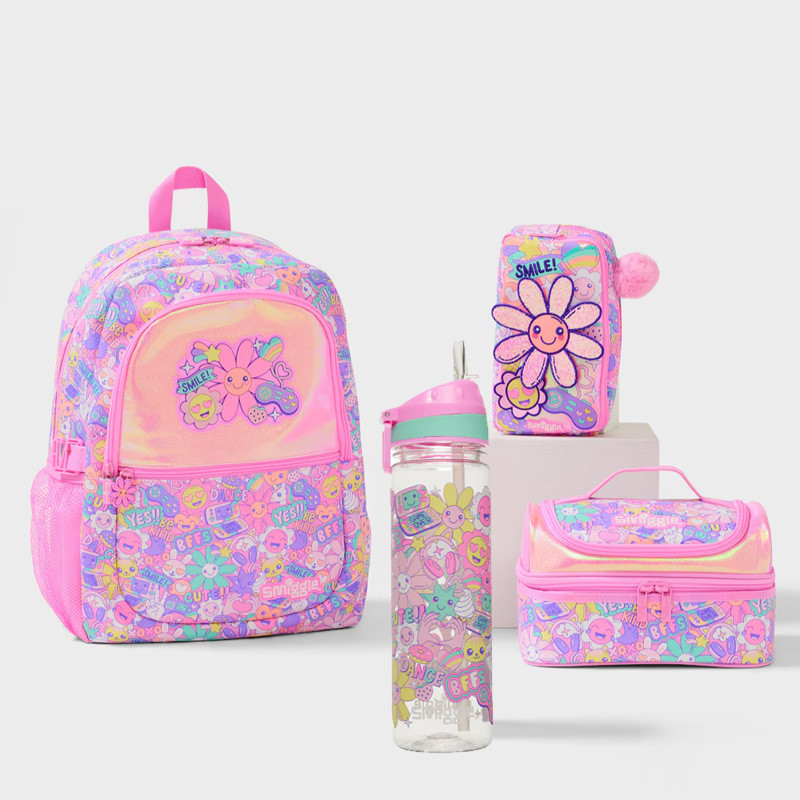 Australia smiggle Pink Sunflower Meal Bag Pencil Case Water Bottle ...