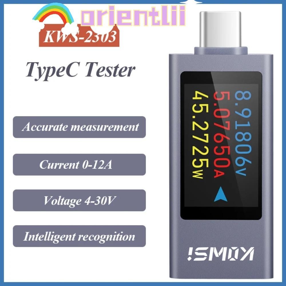 ORIENTLIIY Power Meter Tester, KWS-2303C PD Current and Voltage Monitor ...