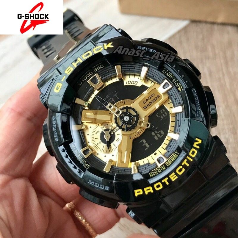 CASIO G-Shock Sports men's watch GA-110GB 1A Black Gold Analog Digital ...