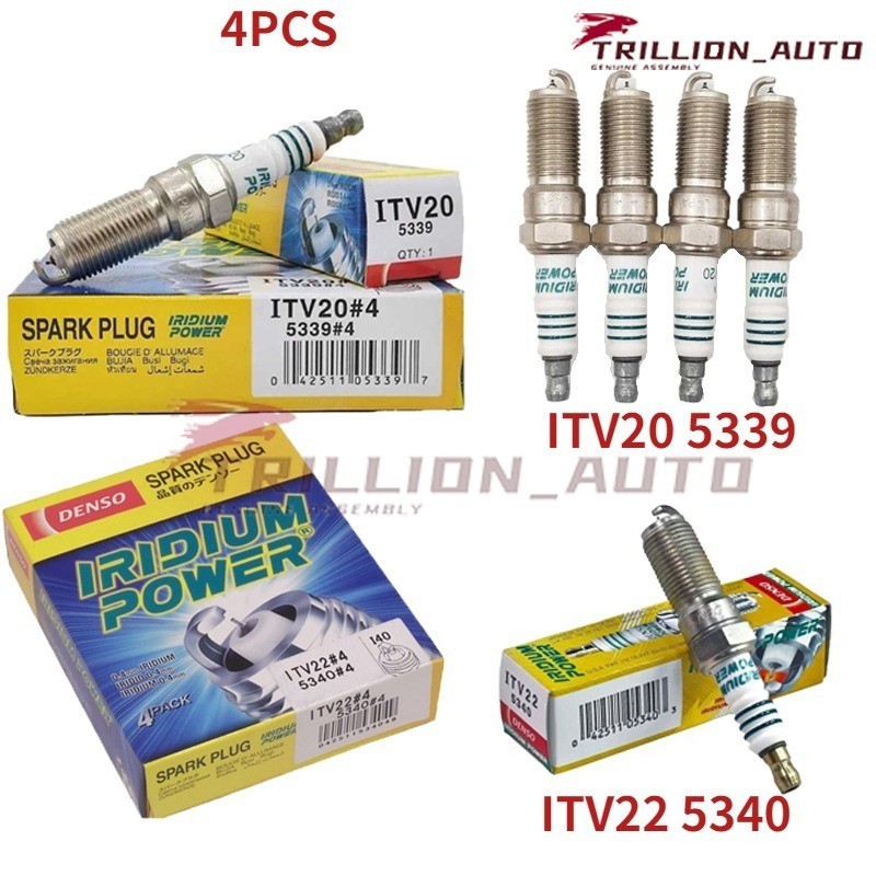 (4PCS)ITV22/ITV20 DENSO IRIDIUM POWER SPARK PLUG #5340 #5339 Fiesta ...