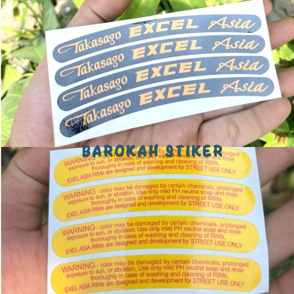 HITAM Takasago EXCEL ASIA PRINT Black Yellow Rim STICKER Best Quality ...