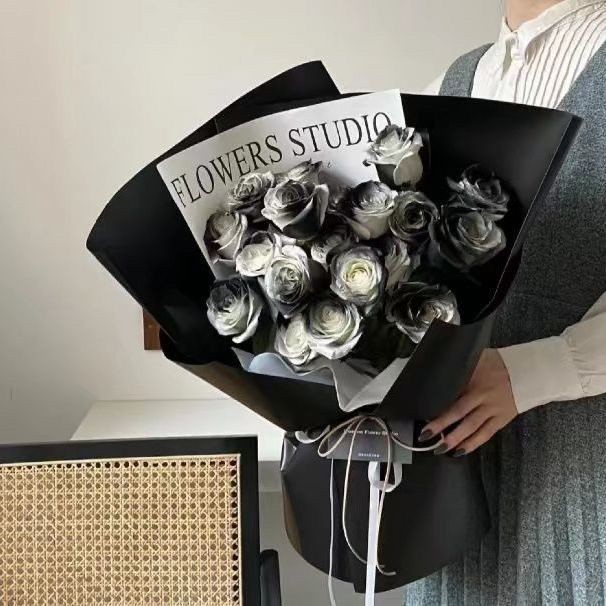Black Rose Bouquet Black Theme Cool Design Flower for him birthday ...