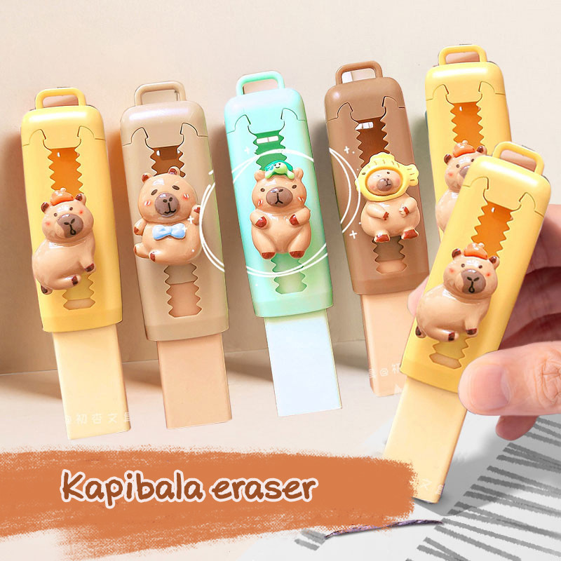 Cartoon Capybara Eraser Creative Capybara Push-pull EraserS Student ...