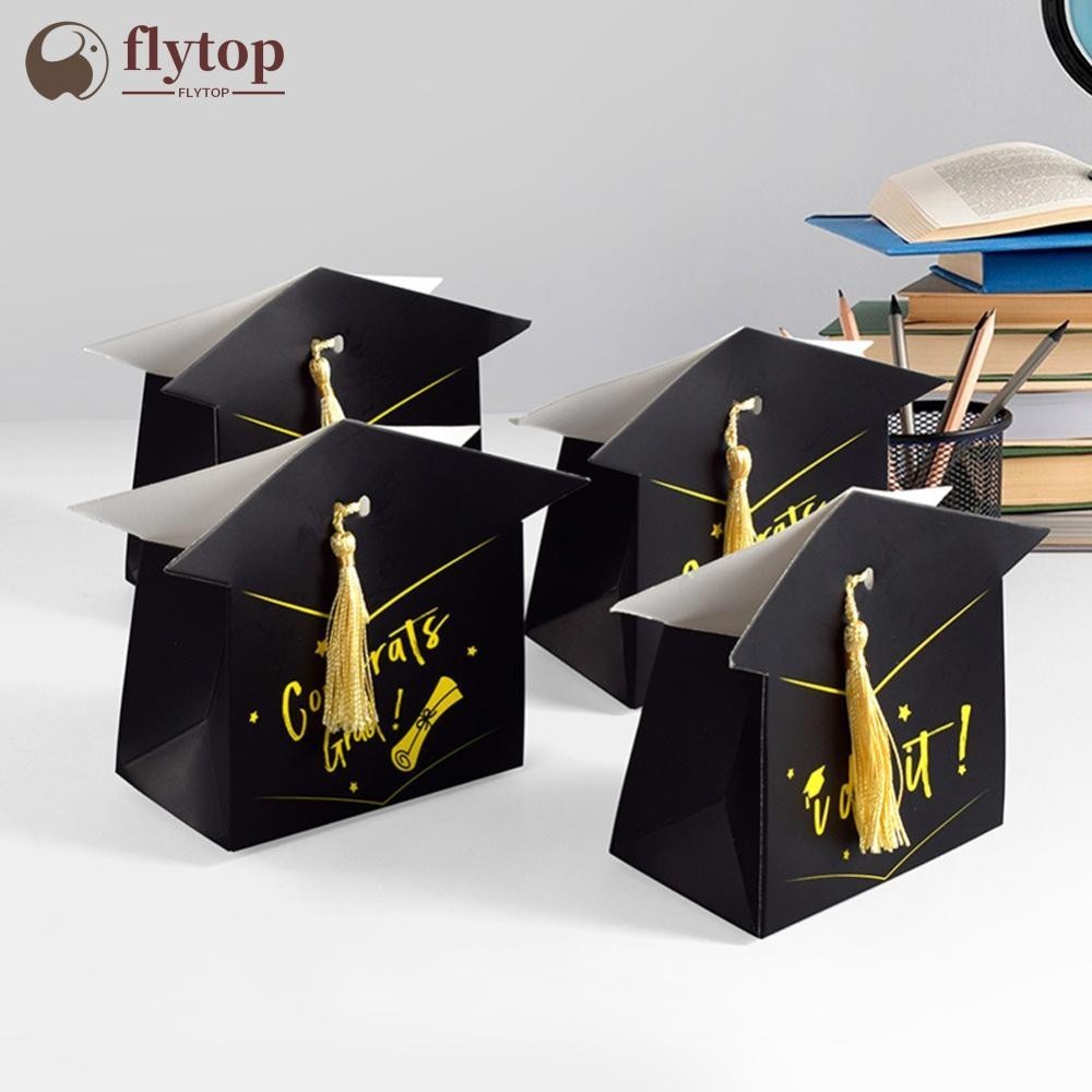 FLYTOP 10pcs Graduation Candy Boxes Gifts Packaging Bags Bachelor Hat ...
