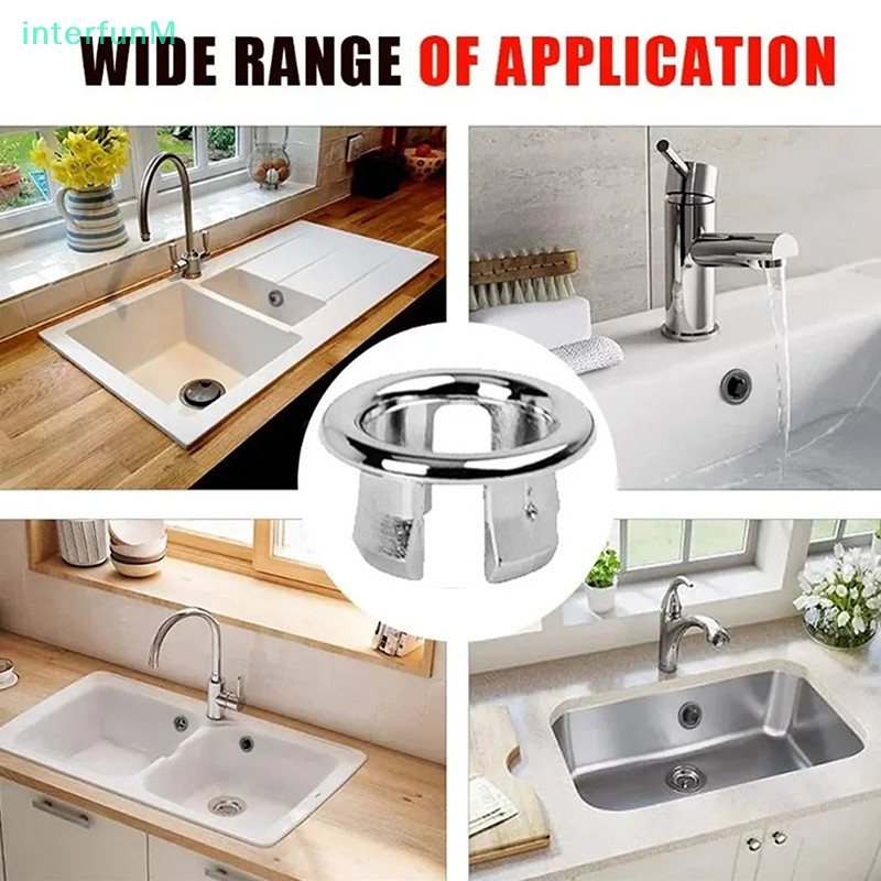 [InterfunM] 1/4pcs Plastic Sink Hole Overflow Cover For Kitchen ...