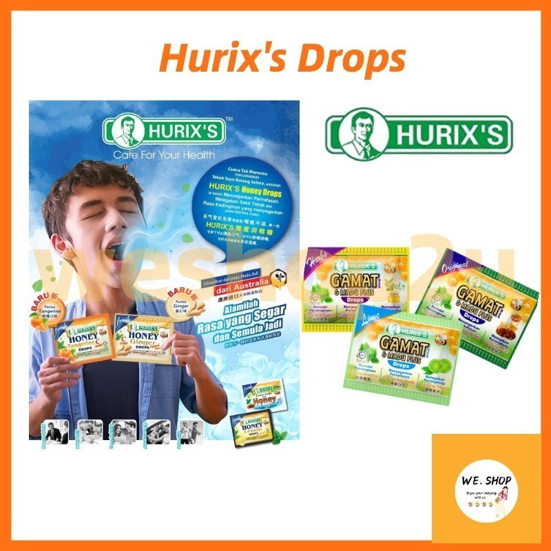 READY STOCK!!!Hurix's Drops Sore Throat 6 drops x 2.5g(1 Pkt) / Sugar ...