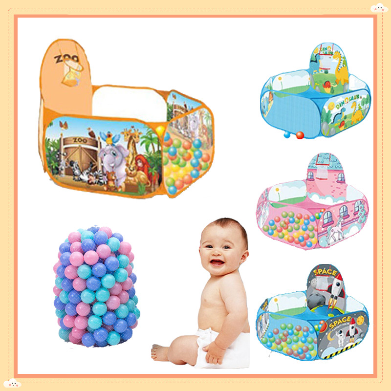 Baby Ocean Ball Pit Pool Game Indoor Kids Toy Tent with Basket Foldable ...