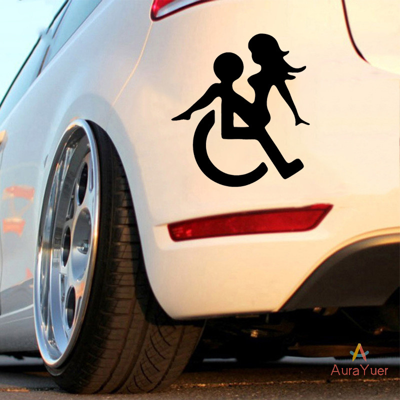 [AuraYuer] Disabled Person Wheelchair Car Bumper Sticker Vinyl Decal ...