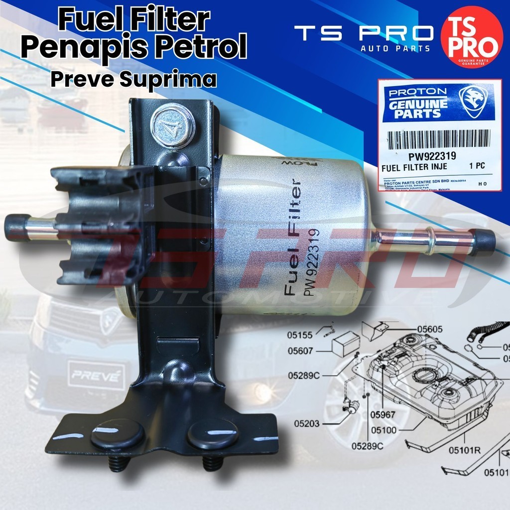 Proton Preve Suprima Genuine Fuel Filter Penapis Petrol PW922319 ...