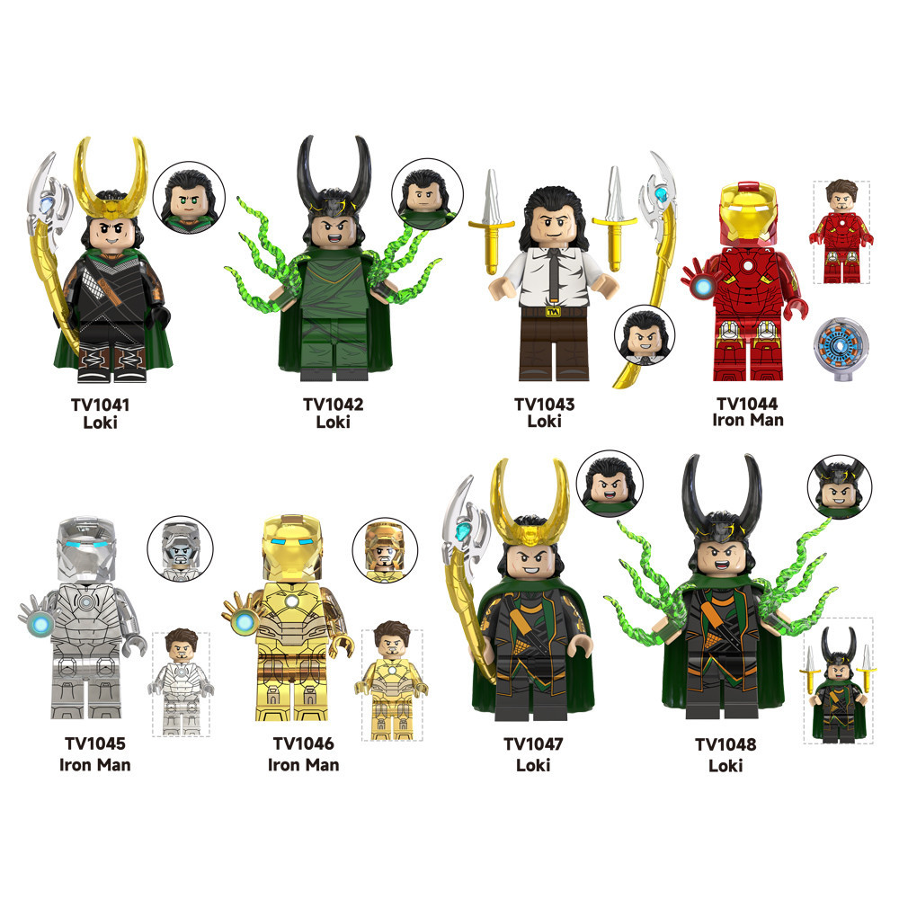 TV6206 Iron Tony Stark Loki Man Super Heroes Mini Bricks Building Block ...