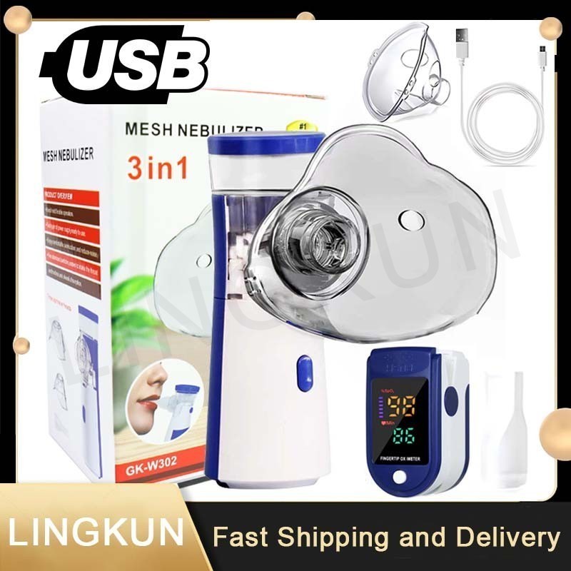 Oximeter Mini Nebulizer Silent Handheld Inhaler Ultrasonic Nebulizer ...