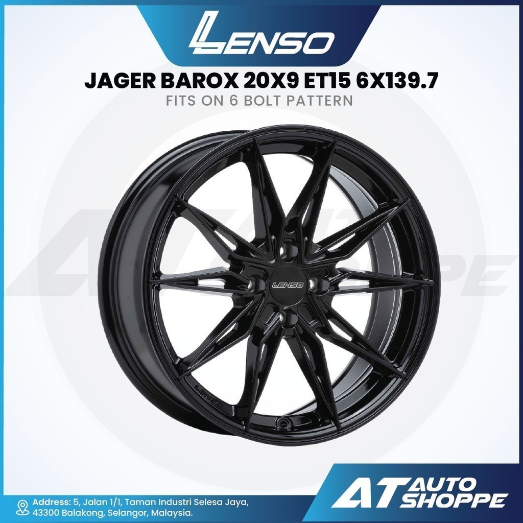 Lenso JAGER BAROX - Satin Black 20x9 ET15 6x139.7 (1 Piece) | Shopee Malaysia