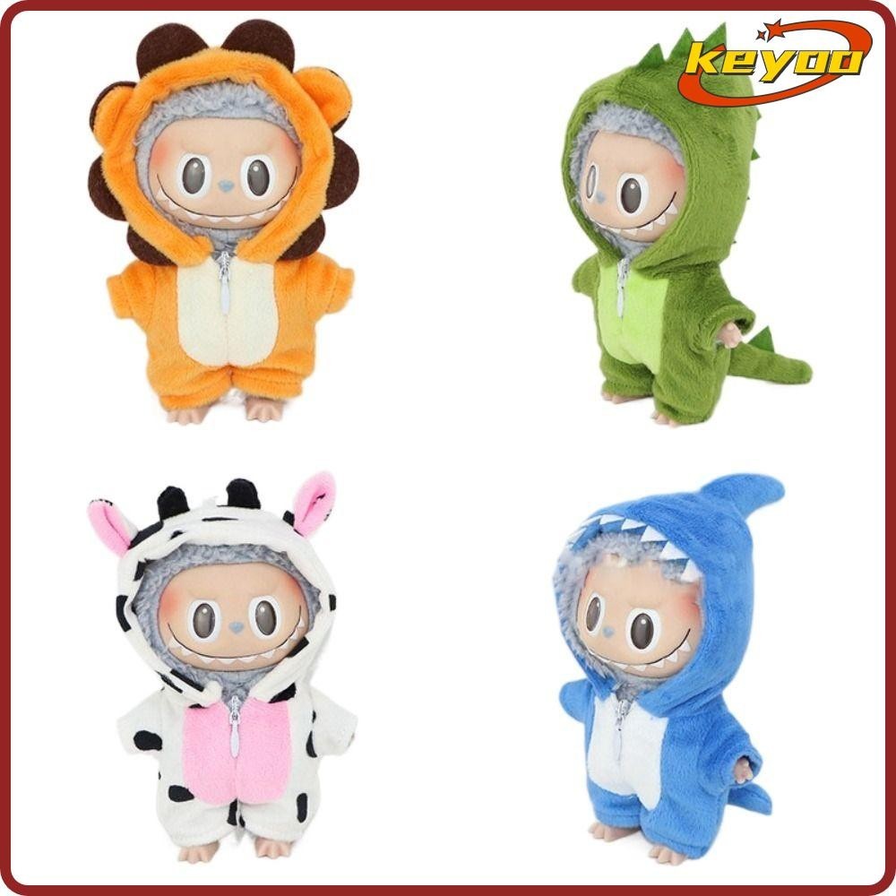 KEYOO Labubu Clothes, Dinosaur Shark Dairy Cattle Lion Labubu Jumpsuit ...
