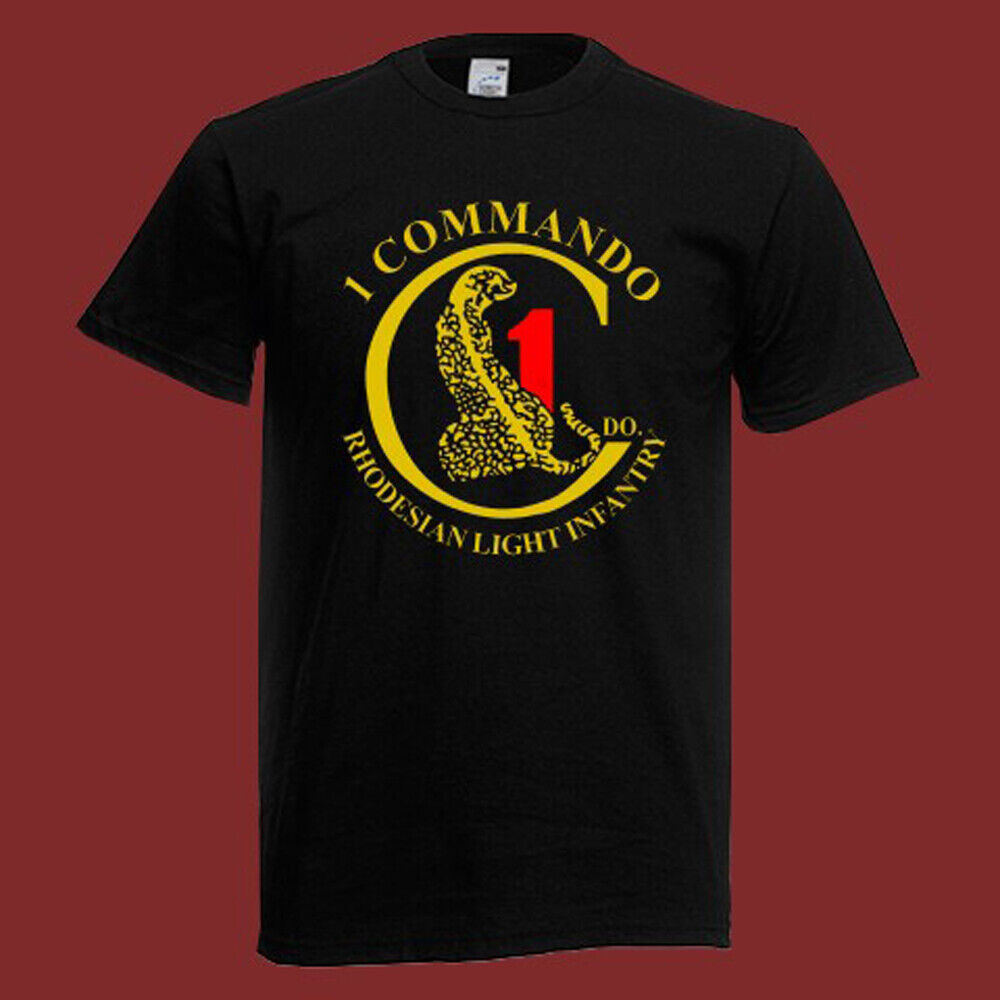 Rli 1 Commando Rhodesian Light Infantry Army Men'S Black T-Shirt ...