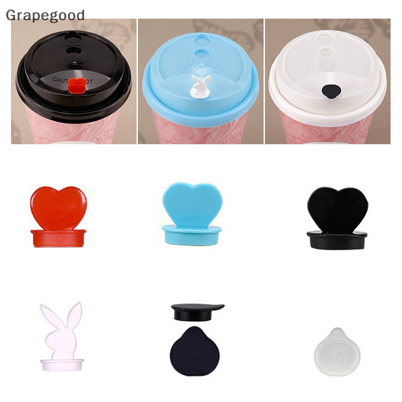 Grapegood Disposable Coffee Cup Lids Stoppers Injection Caps Heart ...