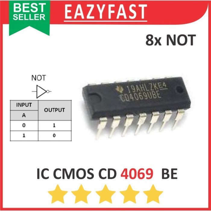 Ic CMOS CD 4069BE DIP Logic Gate NOT Invert Inverter Logic Gate CD4069BE CD4069 4069BE CD HD HCF ...