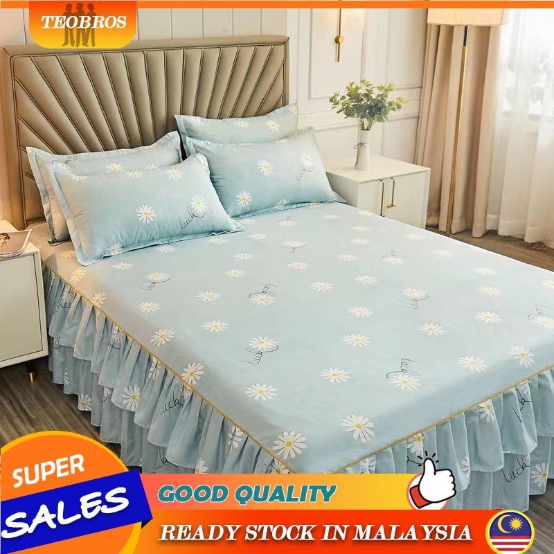 TEOBROS_ Ready Stock 3-in-1 Set Queen size ROPOL CADAR bed Sheet /cadar ...