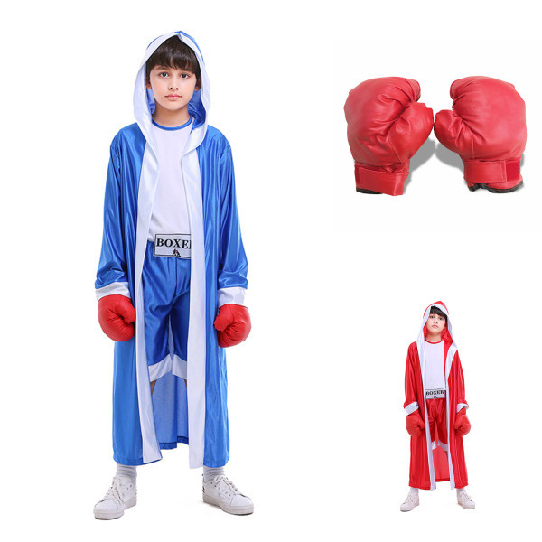 8OO Children Kids Boxing Uniform Set Halloween Cosplay Costume Hooded ...