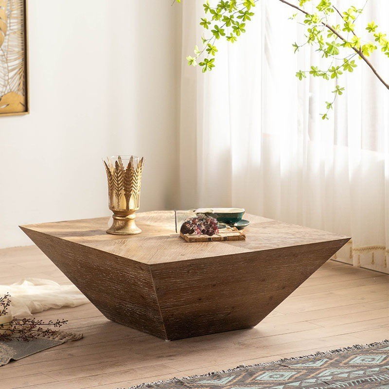 Vintage square tea table living room table designer table solid wood ...