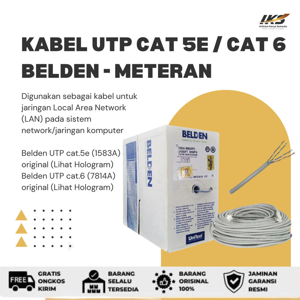 Belden UTP CAT 5e / CAT 6 Cable -- meter | Shopee Malaysia